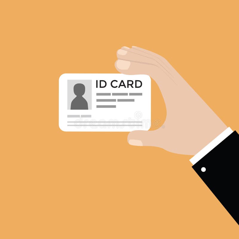 Businessman Hand Holding the Id Card Stock Vector - Illustration of ...