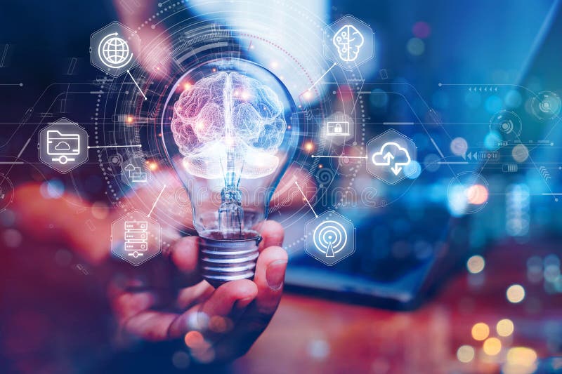 LiFi (Light Fidelity), Businessman Showing New Technology for Internet ...