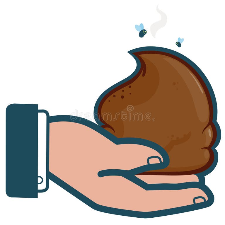 Businessman Hand Holding Pile of Shit. Business Icon Concept of Fraud ...