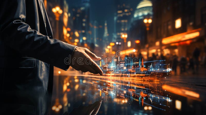 Businessman Hand Holding Smart City on Mobile Phone Stock Photo - Image ...
