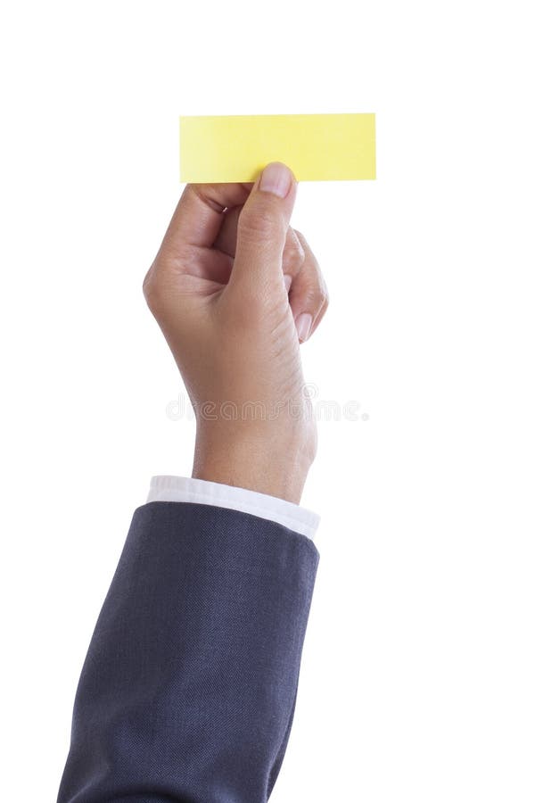 Businessman Hand Holding Sticky Note, Stock Image - Image of empty ...
