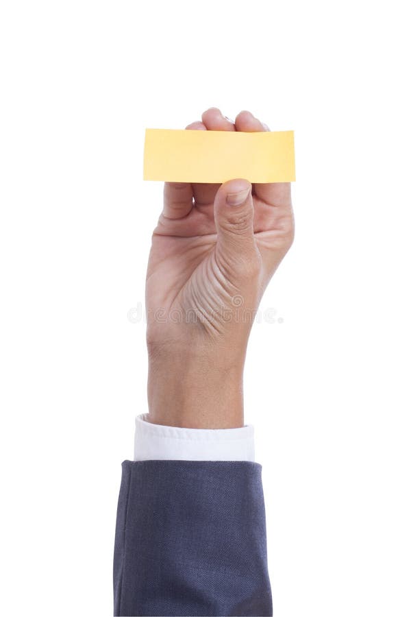 Businessman Hand Holding Sticky Note, Stock Photo - Image of isolated ...