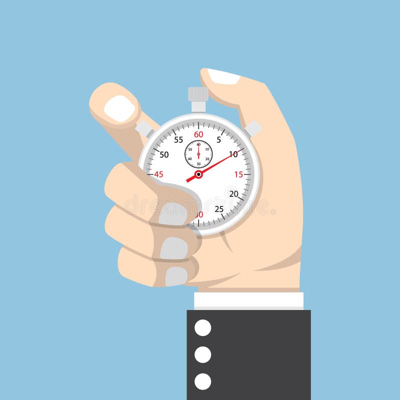 Businessman Hand Holding Stopwatch Stock Vector - Illustration of ...
