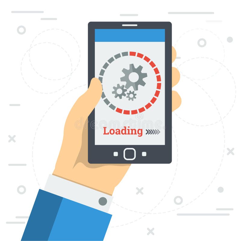 Businessman Hand with Loading App on Monitor Stock Illustration ... Businessman Hand with Loading App on Monitor Stock Illustration ...