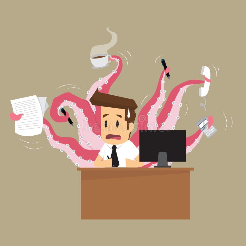 Busy octopus stock vector. Illustration of intrusive - 93796209