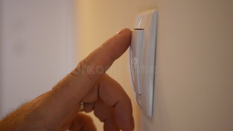 Businessman Hand Opening the Light in Interior Office Room from the ...