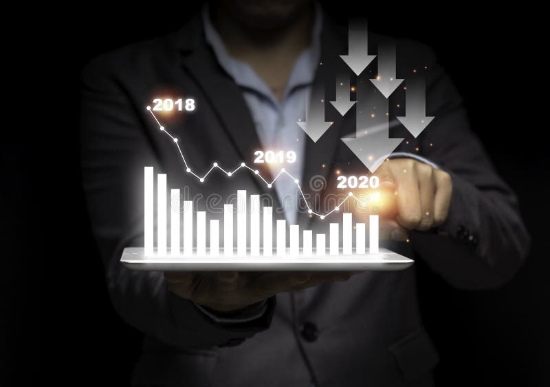 Decrease Arrow Down on Blackboard Stock Image - Image of graph, black: 26047679