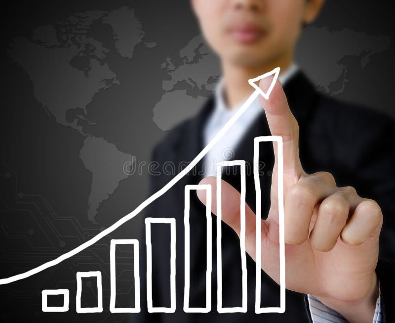 Businessman Hand Pointing Showing Graph Stock Image - Image of ...