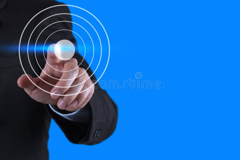 Businessman Hand Pointing at Target Symbol Stock Image - Image of ...