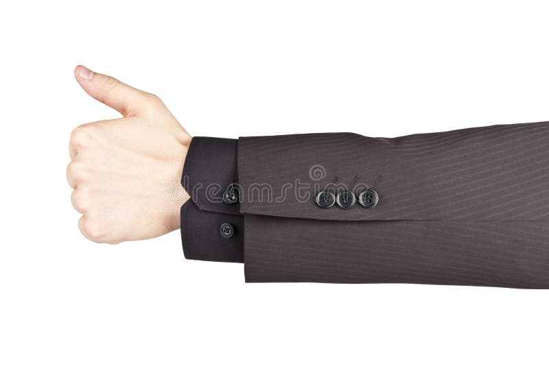 Businessman Hand Pointing with Thumb Stock Image - Image of concept ...