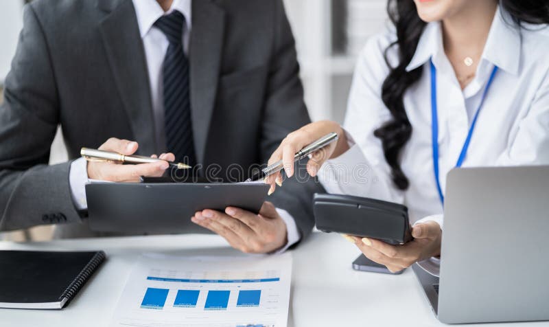 Businessman Hand Project Manager Working and Update Tasks and Gantt ...