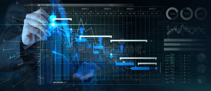 Businessman Hand Project Manager Working and Update Tasks with ...