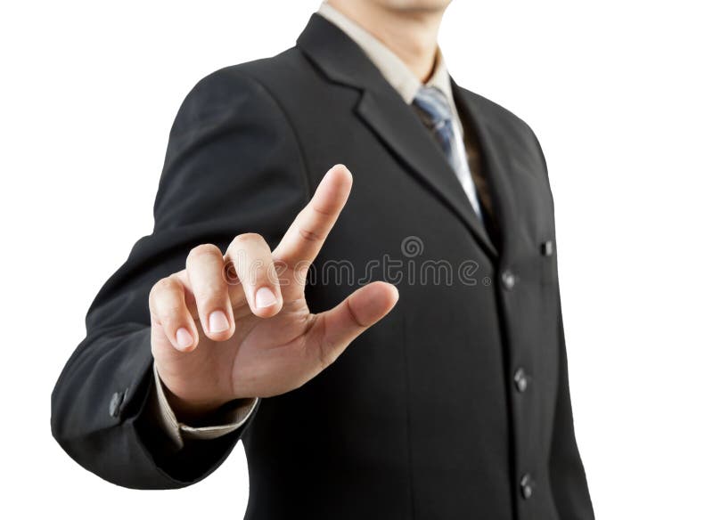Businessman pushing stock image. Image of person, choose - 22936915