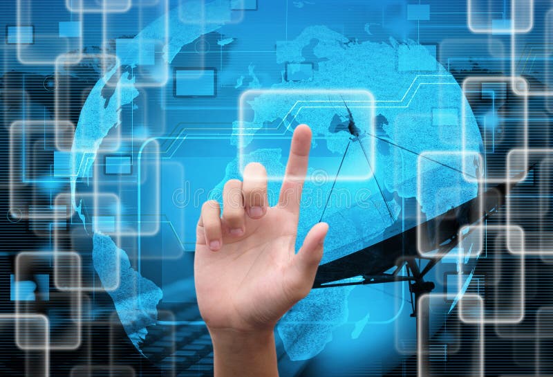 Hand Scan on Touch Screen Scanning for Data Access Stock Image - Image ...