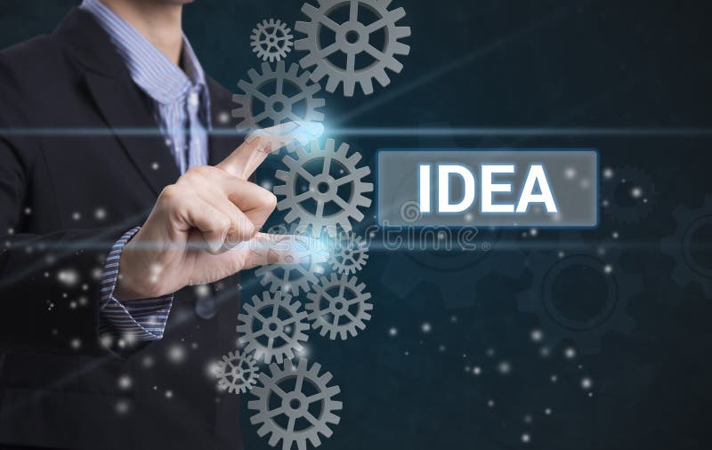 Businessman Hand Select Wording Idea. Stock Image - Image of ...