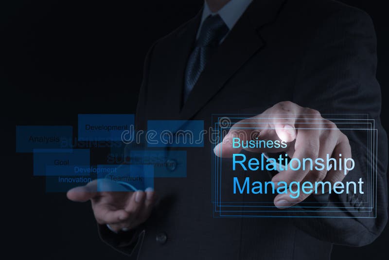 Businessman Hand Show Business Relationship Management Stock Photo ...
