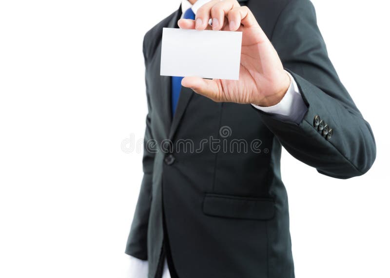 Businessman Hand Showing Business Card or Note Paper Isolate Stock ...