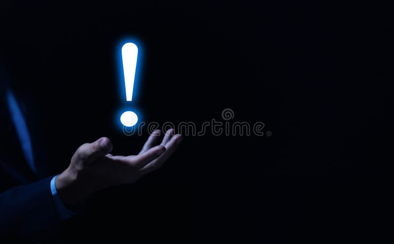 Businessman Hand Showing Exclamation Point Business Development Ideas ...