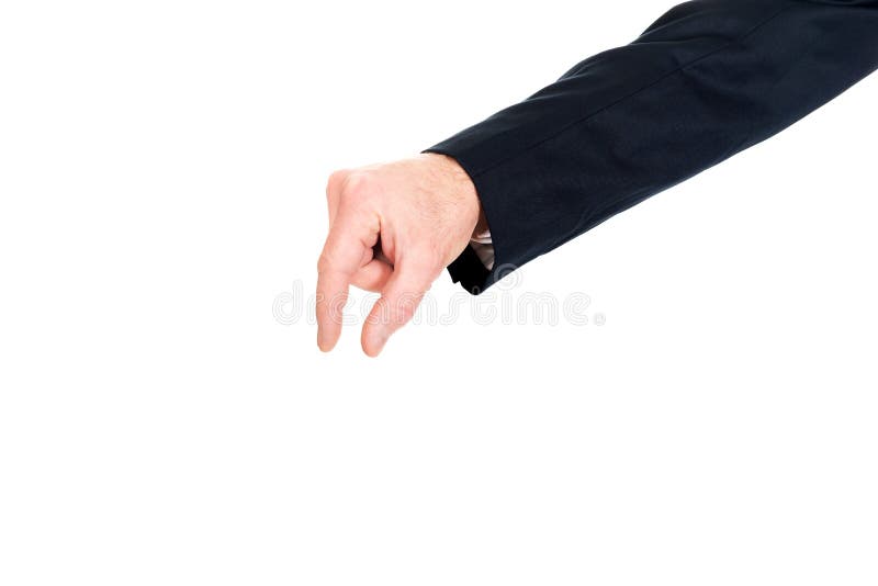 Hand Showing A Small Size Sign Isolated On White Stock Photo - Image of ...