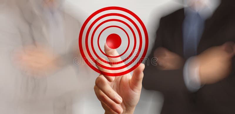 Businessman Hand Shows Target Symbol As Business Stock Image - Image of ...