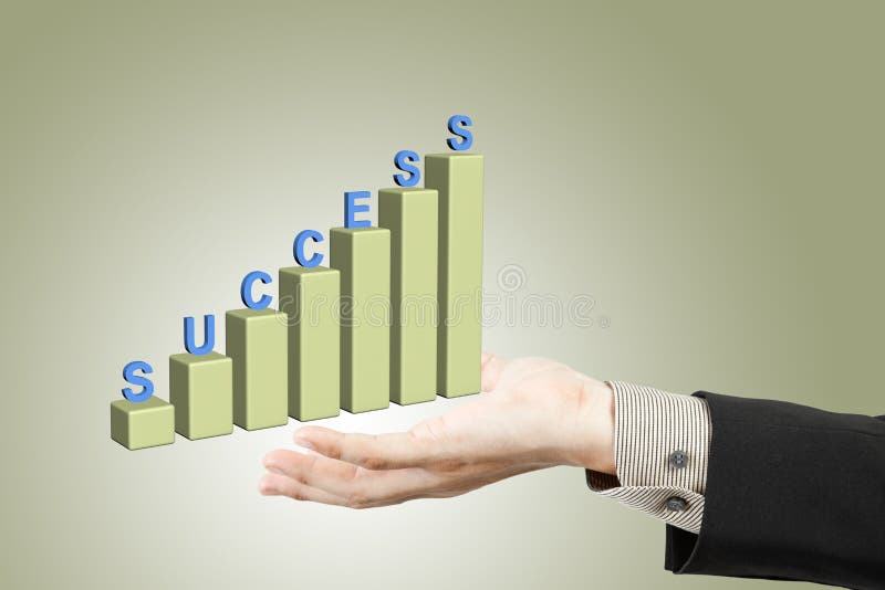 Businessman Hand and Success Graph Stock Photo - Image of graphic, hold ...