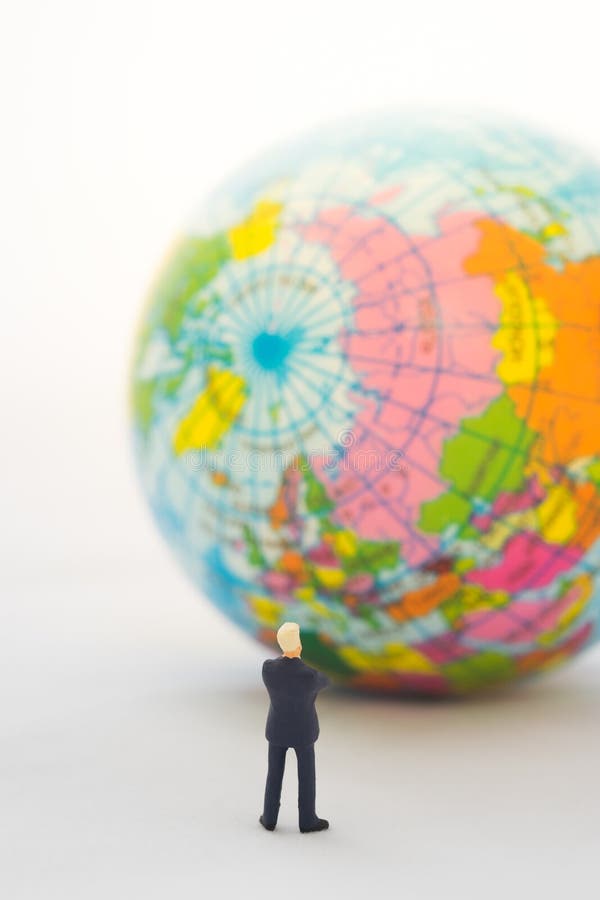 Businessman Hand Thinking or Making Decision in Front of the Global ...