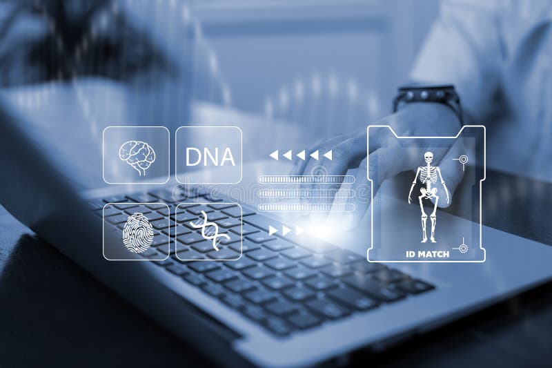 Businessman Hand Touch DNA Graph and Biochemical Research Scientist ...