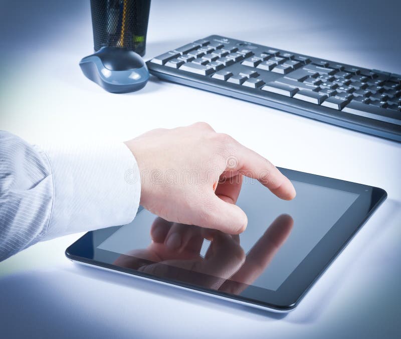 Touch the screen stock photo. Image of hand, business - 4790096