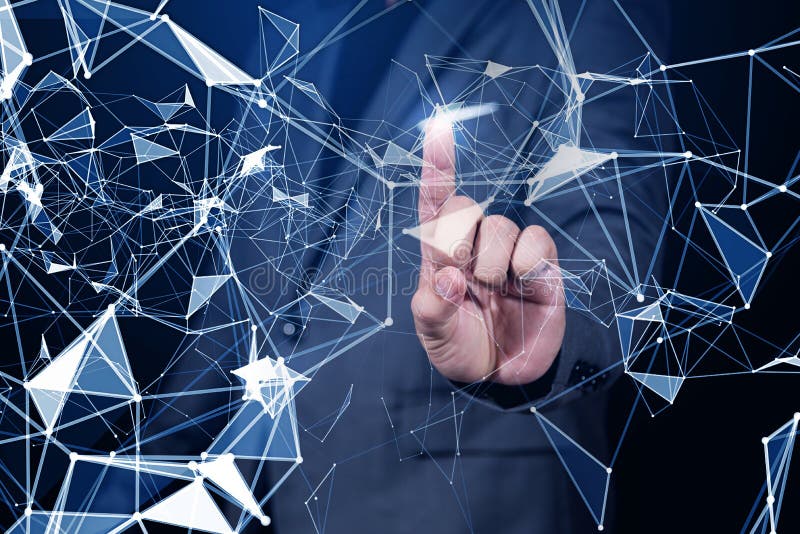 Businessman Hand Touch on Virtual Dot and Line Network Connection Stock ... Businessman Hand Touch on Virtual Dot and Line Network Connection Stock ...