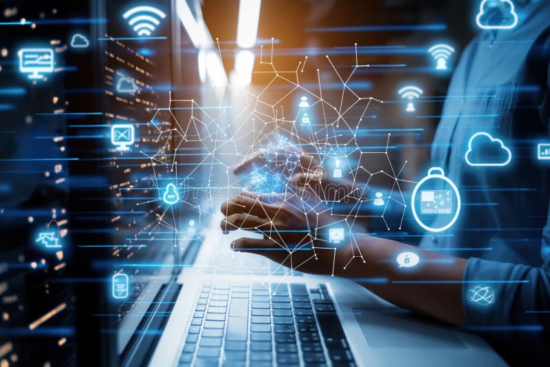 Businessman Hand Touches Futuristic Dashboard Displaying Big Data ...