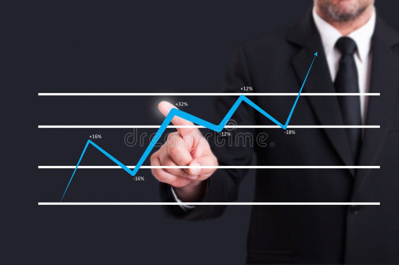 Businessman Hand Touching Modern Graph on Touch Screen Stock Image ...