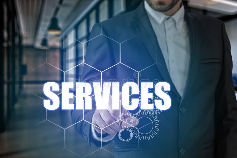 Businessman Hand Touching SERVICES Point, Network Connection Stock ... Businessman Hand Touching SERVICES Point, Network Connection Stock ...
