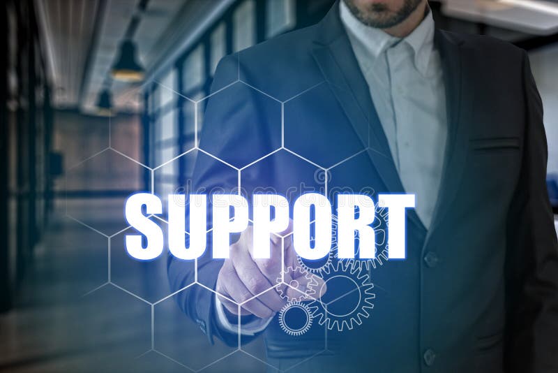 Businessman Hand Touching SUPPORT Point, Network Connection Stock Image ... Businessman Hand Touching SUPPORT Point, Network Connection Stock Image ...