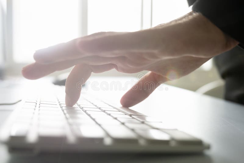 Businessman Hand Typing on Black Computer Keypad Stock Photo - Image of ...