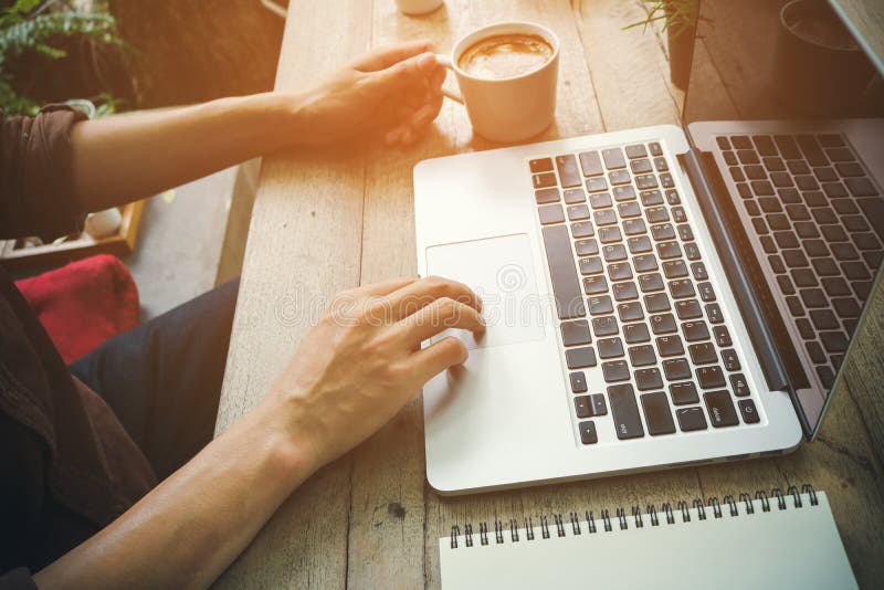 Laptop,notebook,coffee and Mobile Phone Top View on Old Wood Plank ...