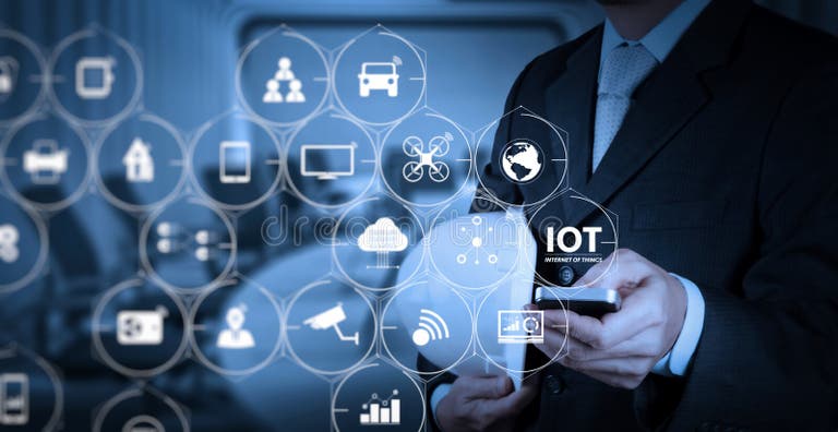 Businessman Hand Use Smart Phone Computer with Email Icon As Con Stock ...