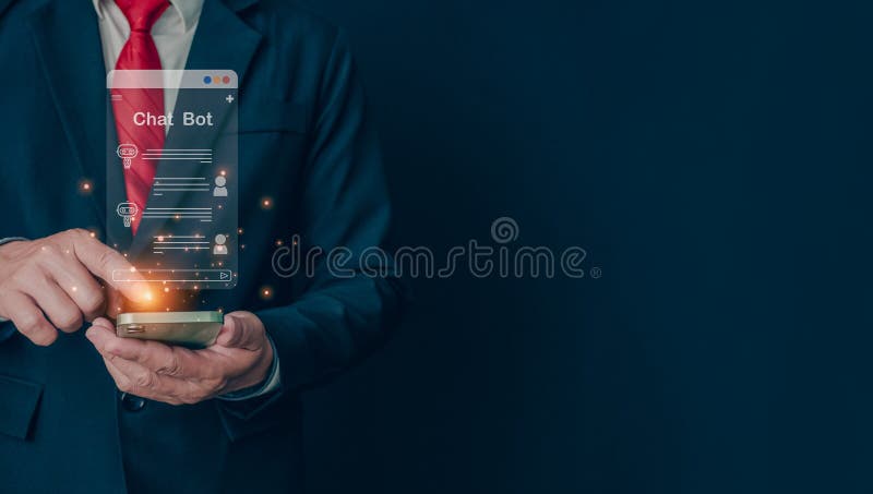 Businessman Hand Uses a Smartphone To Type Live Chat, Ask, Answer with ...