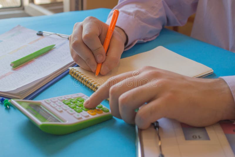 Businessman Hand Using Calculator, Accounting Concept. Hands with ...