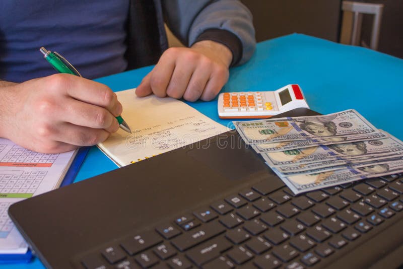 Businessman Hand Using Calculator, Accounting Concept. Man Hands with ...