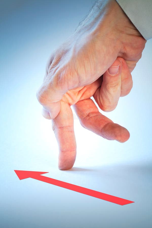 Businessman Hand Walking Direction Red Arrow Stock Photos - Free ...