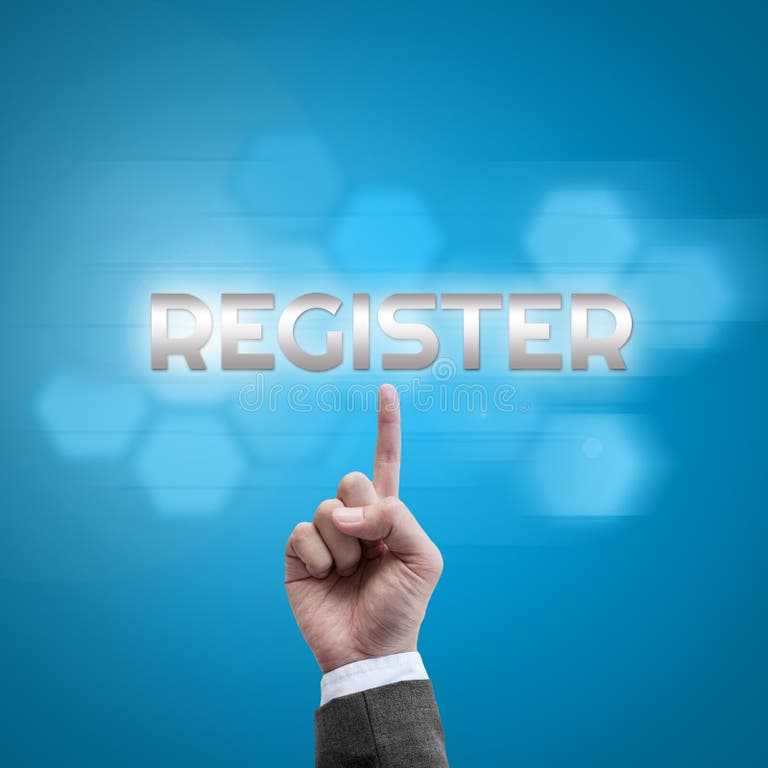 Businessman Hand Working with Modern Computer Interface As Register ...