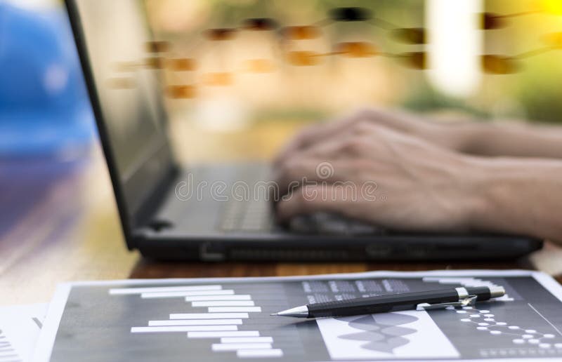 Businessman Hand Working with New Modern Computer and Business S Stock ...
