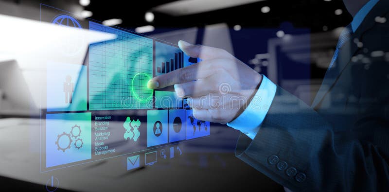 Businessman Hand Working with New Modern Computer Stock Photo - Image ...