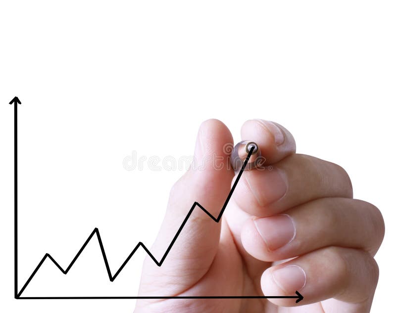 Businessman Hand Writing Business Graph Stock Illustration ...