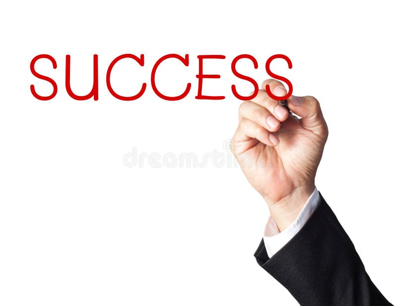 Businessman Hand Writing Success Stock Photo - Image of white, letters ...