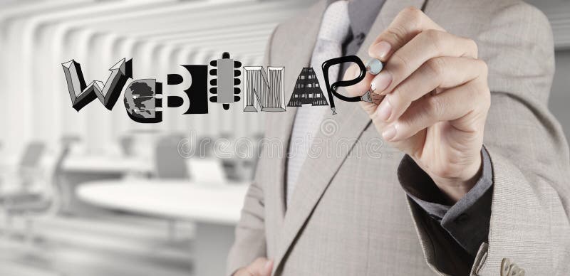 Businessman Hand Writing Webinar Stock Image - Image of knowledge ...