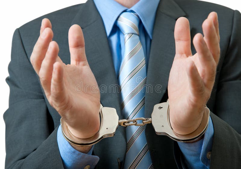 Businessman in handcuffs stock photo. Image of male, handcuff - 21524696