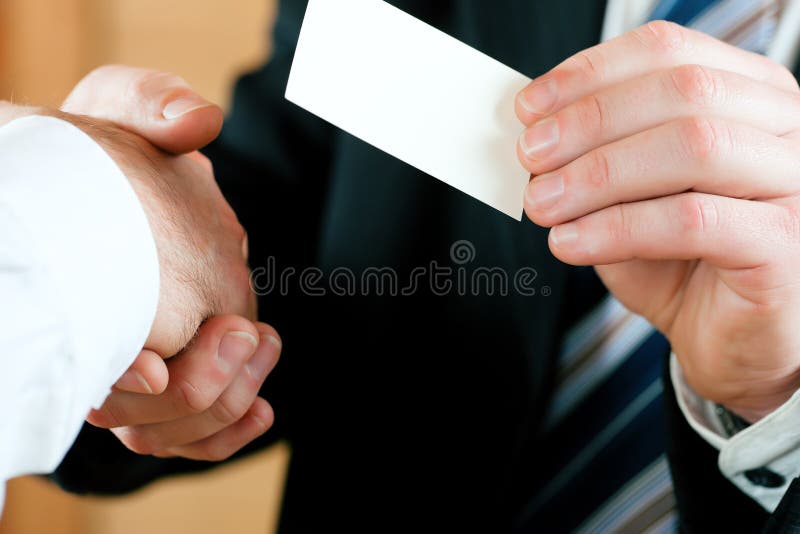 Businessman Handing Over Business Card Stock Photo - Image of trust ...