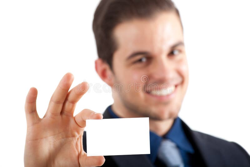 Businessman with gold card stock image. Image of affinity - 1800695