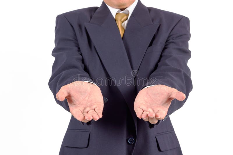 Businessman Hands As If Holding Something. Focus on Finger-tips Stock ...